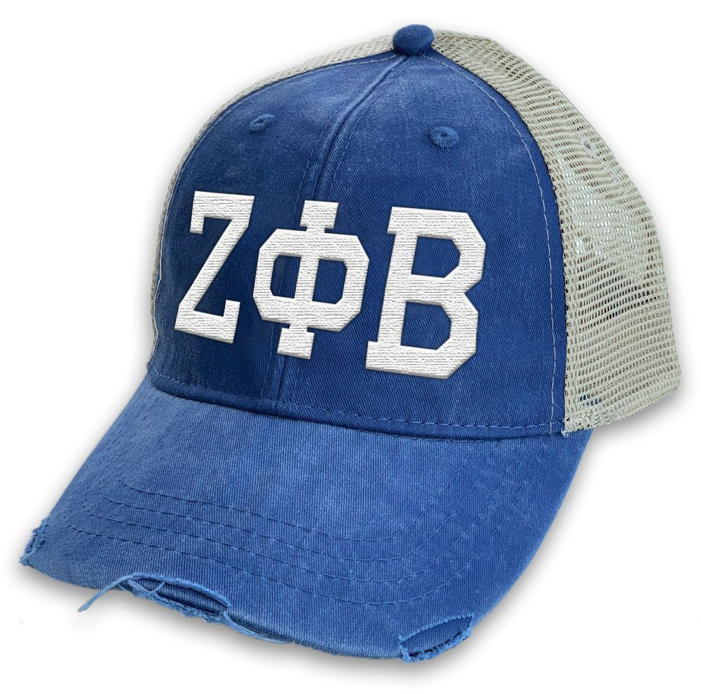 Zeta Phi Beta Zeta Phi Beta Distressed Trucker Hat — GreekU