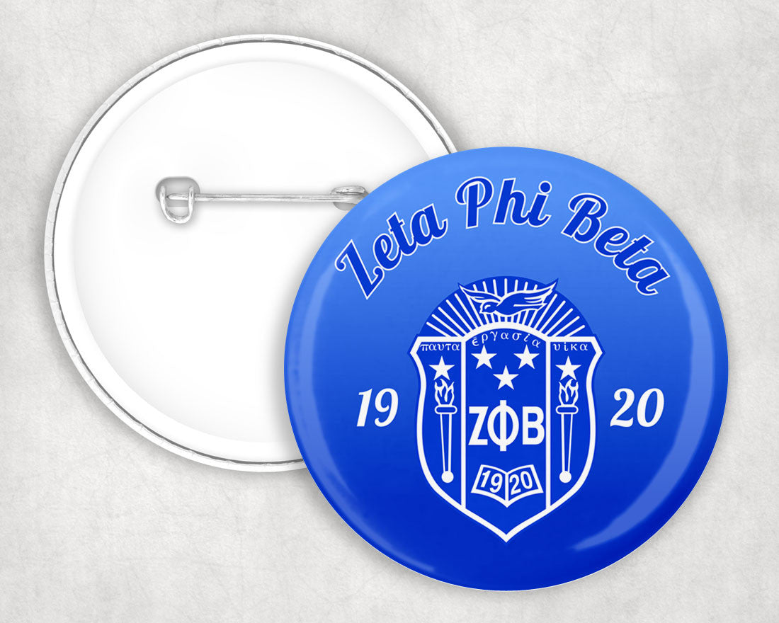 Zeta Phi Beta Classic Crest Pin Buttons — GreekU