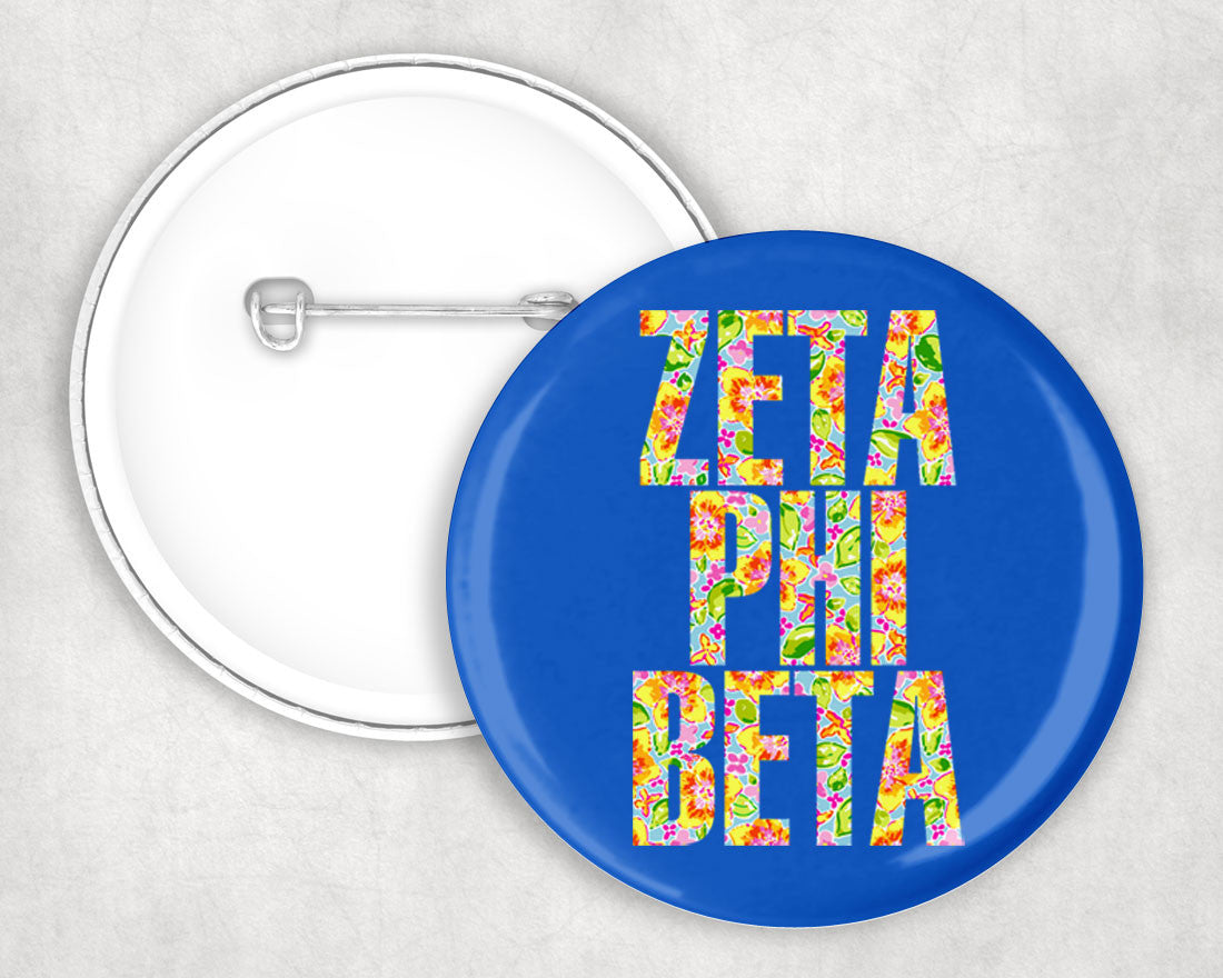 Zeta Phi Beta Zeta Phi Beta Floral Pin Buttons — GreekU