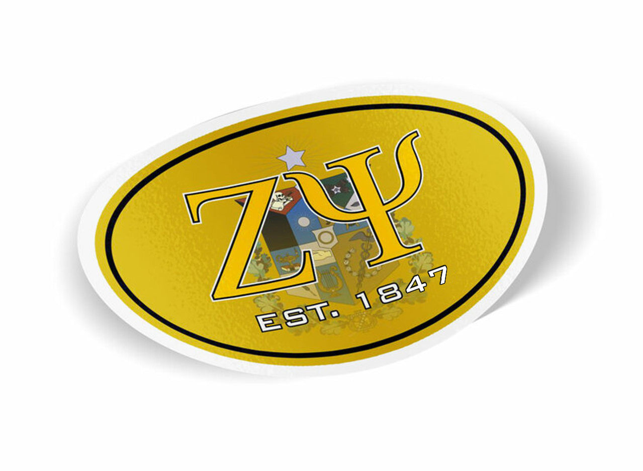 Zeta Psi Color Oval Decal — GreekU